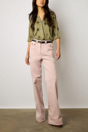 Gerard Darel T-shirt palmier en lin - MADISON - Vert Kaki