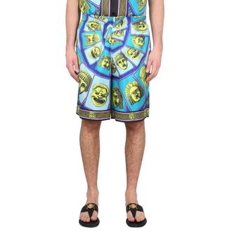 Versace Homme, Shorts, Multicolore, Taille: L Masks Foulard Silk Shorts