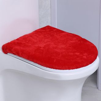 Insun 2 St&uuml;ck Toiletten Sitzbezug mit Gummizug, WC Deckelbezug aus Mikrofaserstoff f&uuml;r Meisten Toilettendeckel Rot