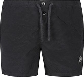 Stone Island Homme, Maillots de bain, Bleu, Taille: XL Logo Patch Swim Short