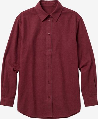 Knowledge Cotton Apparel Damen vegan Hemd Vega Relaxed Flanell Burgunderrot