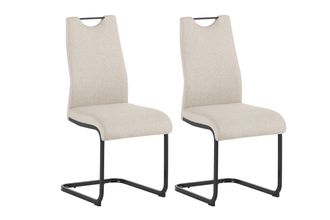Byliving Freischwinger 2er Set Capri, Webstoff Taupe, Metall schwarz, mit Griff und bequemer Polsterung, Schwingst&uuml;hle, Polsterst&uuml;hle, Ma&szlig;e: B 44, H 88, T 55 c