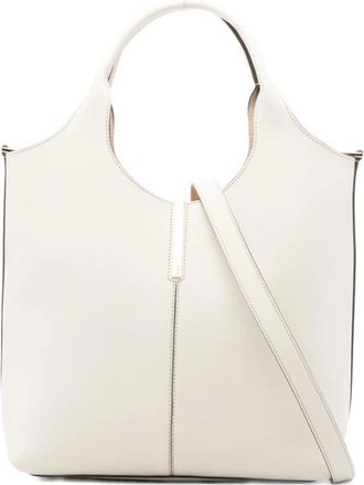 Tod's Femme, Sacs, Blanc, Taille: ONE Size Petit sac cabas en cuir lisse