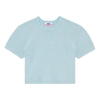 GCDS Logo-besticktes Crop T-Shirt - - Tops - Damen - Gr&uuml;n - L