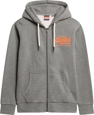 Superdry Herren Neon Vintage Kapuzenjacke mit Logo-Grafik Sturmgrau Erika L