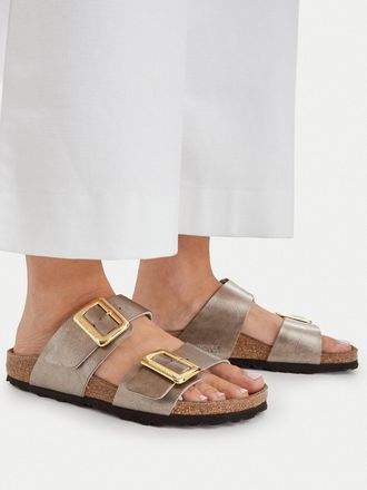 Birkenstock Pantoletten Birkenstock Sydney Cushion Buckle 1029372 Goldfarben