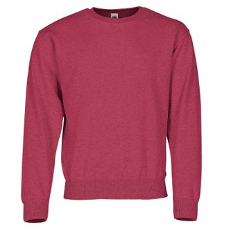 Fruit Of The Loom Classic Set-In Sweat + GRATIS MyShirt Stoffbeutel, Farbe:Vintage rot meliert + GRATIS MyShirt Stoffbeutel, Gr&ouml;&szlig;e:2XL