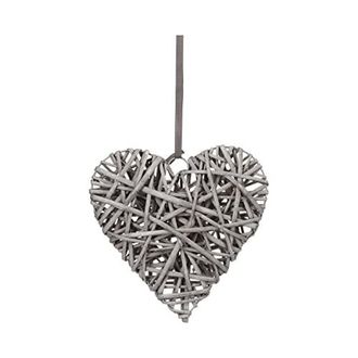 Atmosphera Atmosphera - D&eacute;co Murale Coeur - Osier - D25 cm - Gris