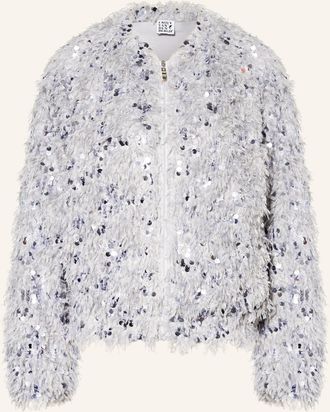 Emily van den Bergh Emily Van Den Bergh Strick-Blouson Mit Pailletten silber