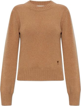 Ami Femme, Pulls, Brun, Taille: 44 FR Pull en cachemire &agrave; col rond