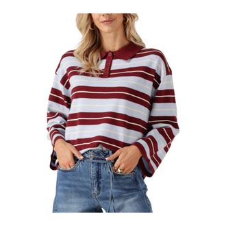 Ydence Blauer Stricktop f&uuml;r stilvolles Herbstoutfit - - Tops - Damen - Mehrfarbig - 2XL