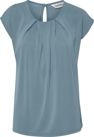 Oxmo OXBjalla Jersey Top Damen Shirt Bluse mit Rundhalsausschnitt und kurzen Ärmeln, Größe:XS, Farbe:Smoke Blue (174412)