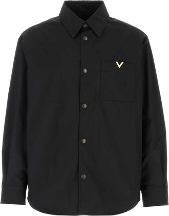 Valentino Garavani Homme, Chemises, Noir, Taille: M Chemise en polyester extensible