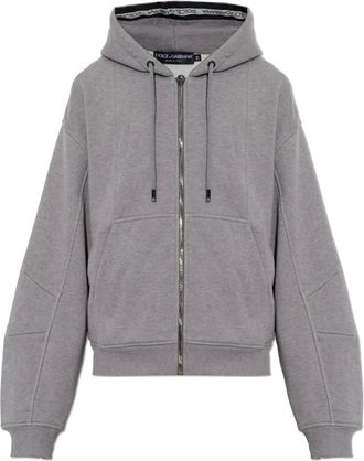 Dolce & Gabbana SweaT-shirt &agrave; capuche en coton - Homme - Sweatshirts et sweats &agrave; capuche - Gris - Taille: L