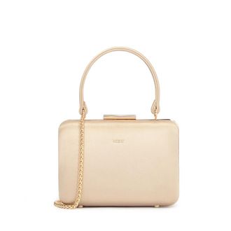 Kazar Steife Ledertasche mit Griff und Kette - - Bags - Damen - Beige - ONE SIZE