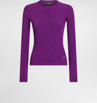 Dolce & Gabbana Viscose Cardigan - Frau Strickwaren Purple 50