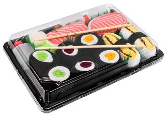 Rainbow Socks Damen Herren - Sushi Socken Tamago Lachs 3x Maki - Lustige Geschenk - 5 Paar - Gr&ouml;&szlig;en 36-40