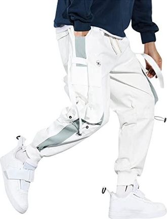 Generic Pantalon Gothique Homme - Pantalon Cargo Homme - Pantalons de Sport Homme - Plusieurs Poches - Jogging Homme - Noir - Pantalons Hip Hop - Streetwear -