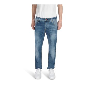 Hand Picked Verblasste Denim Slim Fit Jeans - - Jeans - Herren - Blau - W38