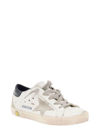 Golden Goose Boys Kids Sneakers Super Star White Suede Cow Leather Trainers