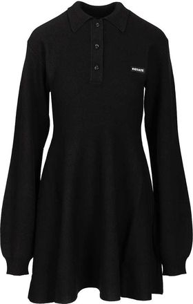Rotate Robe Au Genou - Noir