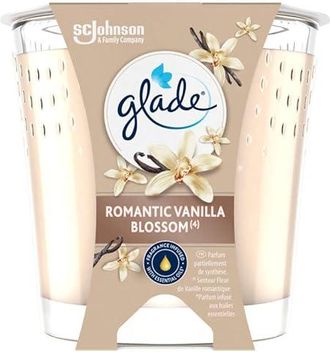 Glade Vegane Duftkerze mit &auml;therischen &Ouml;len - neue Formel ohne Palm&ouml;l - Romantic Vanilla Blossom - 1 Kerze