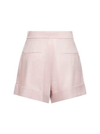Max Mara Womens Pinky Beige Canvas Shorts Virgin Wool