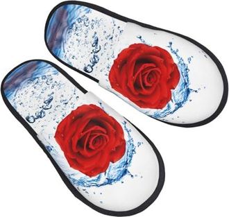 Generic Pantoufles DH&ocirc;tel Roses Rouge Dans LEau Portative Pantoufles L&eacute;gers Maison Slippers Pour Int&eacute;rieur Automne Chambre M