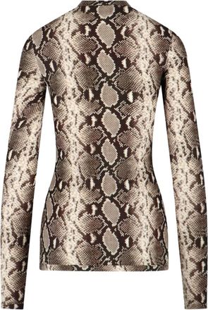 Duran Lantink haut &agrave; imprim&eacute; peau de serpent - Marron