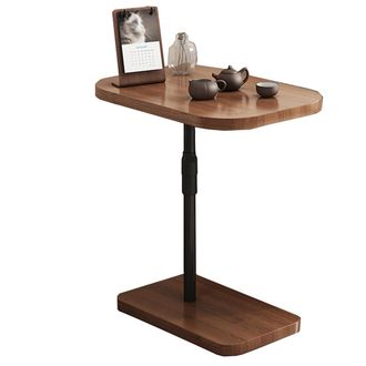 Generic H&ouml;henverstellbarer C-f&ouml;rmiger Beistelltisch, C-f&ouml;rmiger Beistelltisch mit abgerundeten Ecken, h&ouml;henverstellbarer Getr&auml;nketisch auf Sockel, Beistelltis