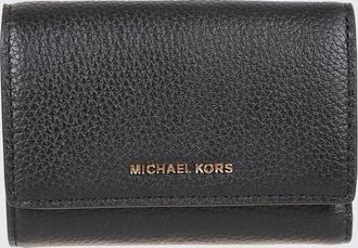 Michael Kors Bryant Tri-Fold-Geldb&ouml;rse aus Leder mit Metalllogo und Knopf