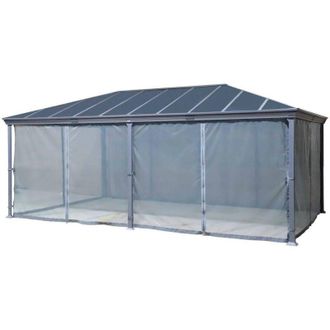 Hesperide Moustiquaire pour Pergola autoportante Belize 6x3,6 m gris ardoise - Hesp&eacute;ride