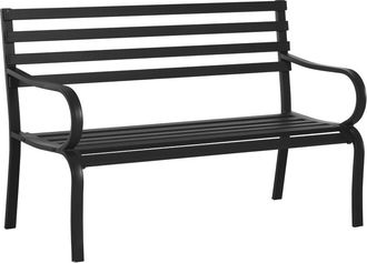 OUTSUNNY Banc de Jardin Design Contemporain 2 Places dim. 127L x 58l x 82H cm m&eacute;tal &eacute;poxy Noir