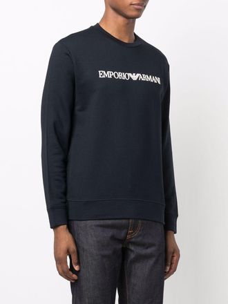 Emporio Armani Logo-Print Sweatshirt - Navy