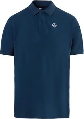 North Sails North Sails Polo Homme Manches Courtes avec col et Boutons Article 692451 Polo Basique Manches Courtes, 0787 Dark Denim, XL