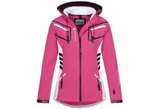 Arctic Seven Softshelljacke Damen - Outdoorjacke mit Kapuze wasserabweisend Fleecegef&uuml;tterte Softshelljacke mit vielen Taschen