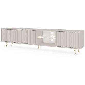 Selsey Selsey - bello - Meuble tv - 175 cm - avec façades à lamelles - Taupe (Gris-Beige)