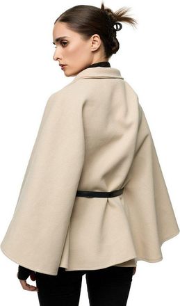 Worldclassca Poncho Worldclassca Poncho Crop Jacke Elegant Umhang Stehkragen mit G&uuml;rtel Neue Kollektion - Stilvolle und gem&uuml;tliche Mode f&uuml;r Damen