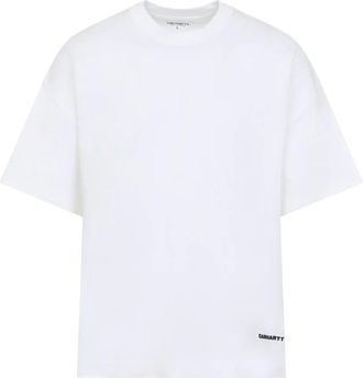 Carhartt Work in Progress Homme, Tops, Blanc, Taille: S Link Script T-Shirt