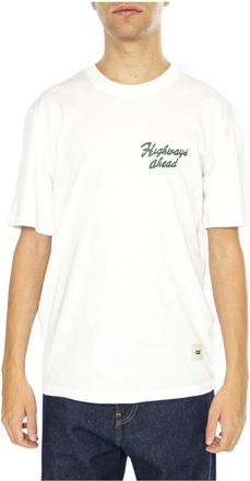CAT Cat, Homme, Tops, Blanc, Taille: XL T-shirt &agrave; Col Rond