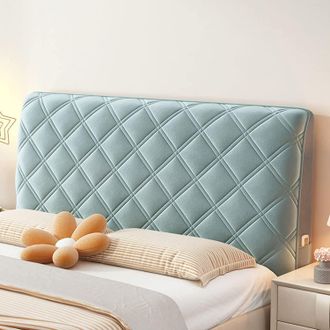 Generic Dicke Gesteppte staubdichte Schutzh&uuml;lle aus dickem Samt BBB f&uuml;r Doppelbett Einzel Kingsize Betten Bettkopfteil Bezug mit Tasche f&uuml;r Schlafzimmerdekora