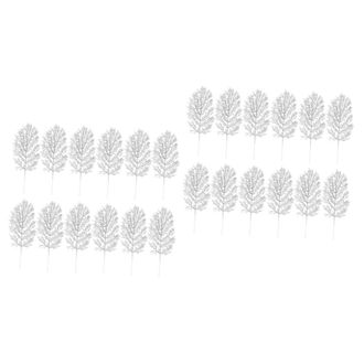 Cabilock STK Christbaumschmuck K&uuml;nstliche Farne F&uuml;r Drinnen Weihnachtsgr&uuml;n Stammt Hausdekorationen F&uuml;r Zu Hause Kiefernst&auml;mme Gold Blatt Schaufenster Silberne 