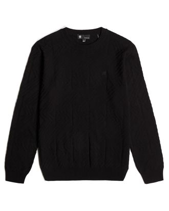 G-Star G-Star Herren Zig-Zag Structure Knitted Pullover, Schwarz (dk Black D25108-C259-6484), XS