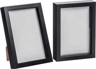 Nicola Spring 3D-Box Fotorahmen - A5 (6 X 8) - Schwarz - Pack Von 2