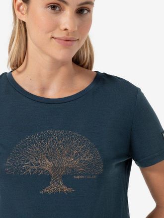 super.natural Print-Shirt Merino T-Shirt W TREE OF KNOWLEDGE TEE geruchshemmender Merino-Materialmix