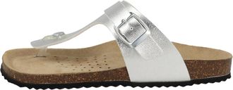 Geox Damen D BRIONIA K Flip-Flop, Silver, 37 EU