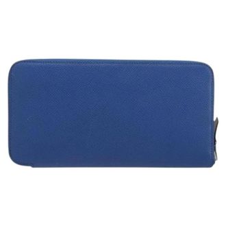 Herm&egrave;s Pre-owned Seiden-Portemonnaie - - Pre-owned - Damen - Blau - ONE SIZE