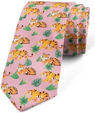 Generic Cravate Pour Hommes Roses Vert Orange &Eacute;l&eacute;gant Men Tie Confortable Cravate Pour Homme Pour F&ecirc;te Travail C&eacute;l&eacute;brations