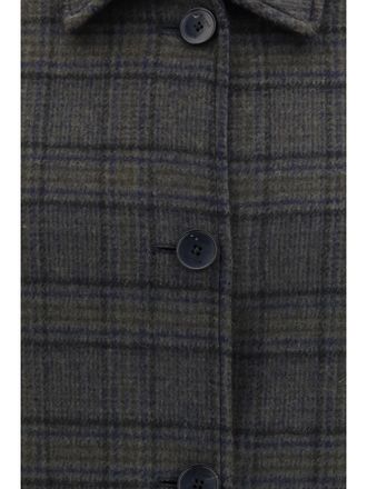 Etro Mens Coat Soho Reversible Wool-Blend Very Dark Blue Merino Wool (ovis Aries)