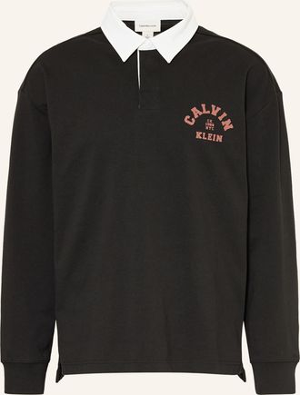 Calvin Klein Jeans Jersey-Poloshirt Loose Fit schwarz